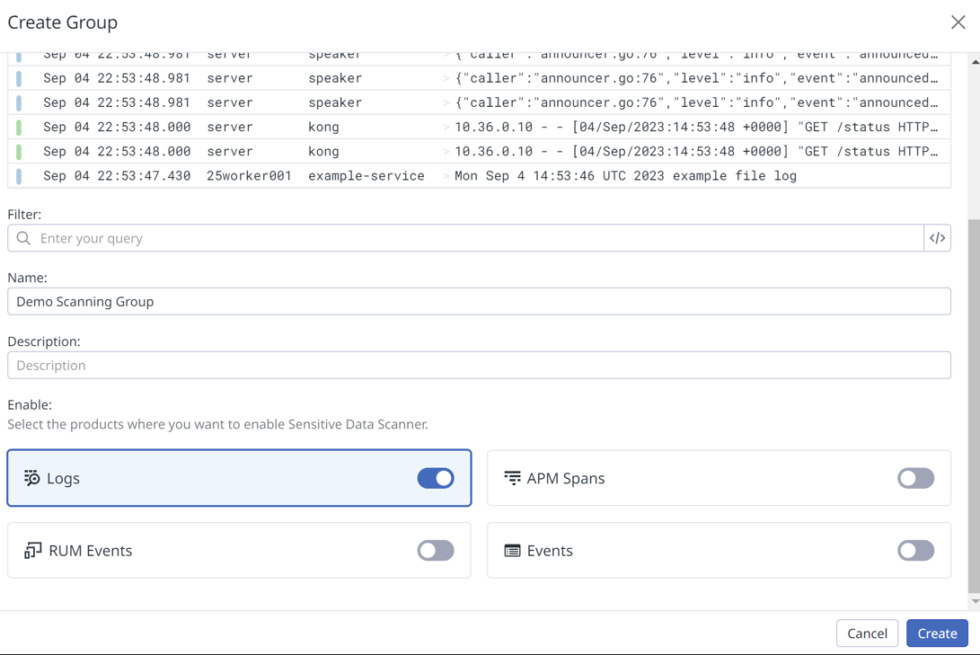 Log Sensitive Data Scrubbing and Scanning on Datadog - Vsceptre